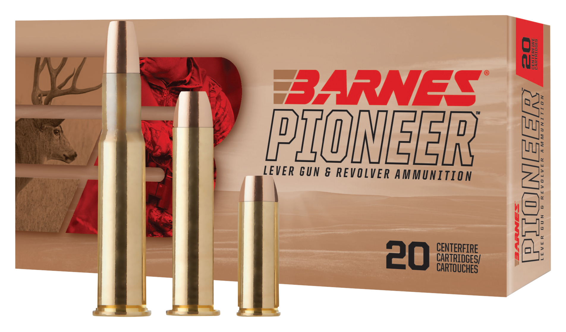 Barnes Pioneer .44 Rem Mag 300 Grain Jacketed Lead Core Centerfire Ammo ...